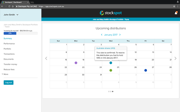 Using your investment dashboard | Stockspot