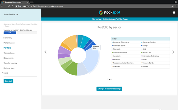 Using your investment dashboard | Stockspot