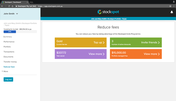 Using your investment dashboard | Stockspot