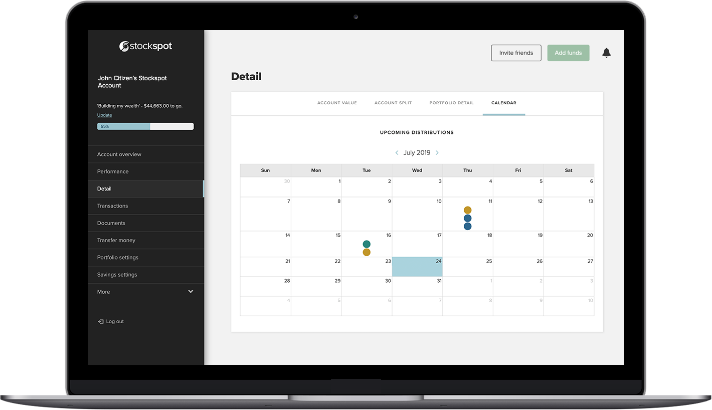 Using your investment dashboard | Stockspot