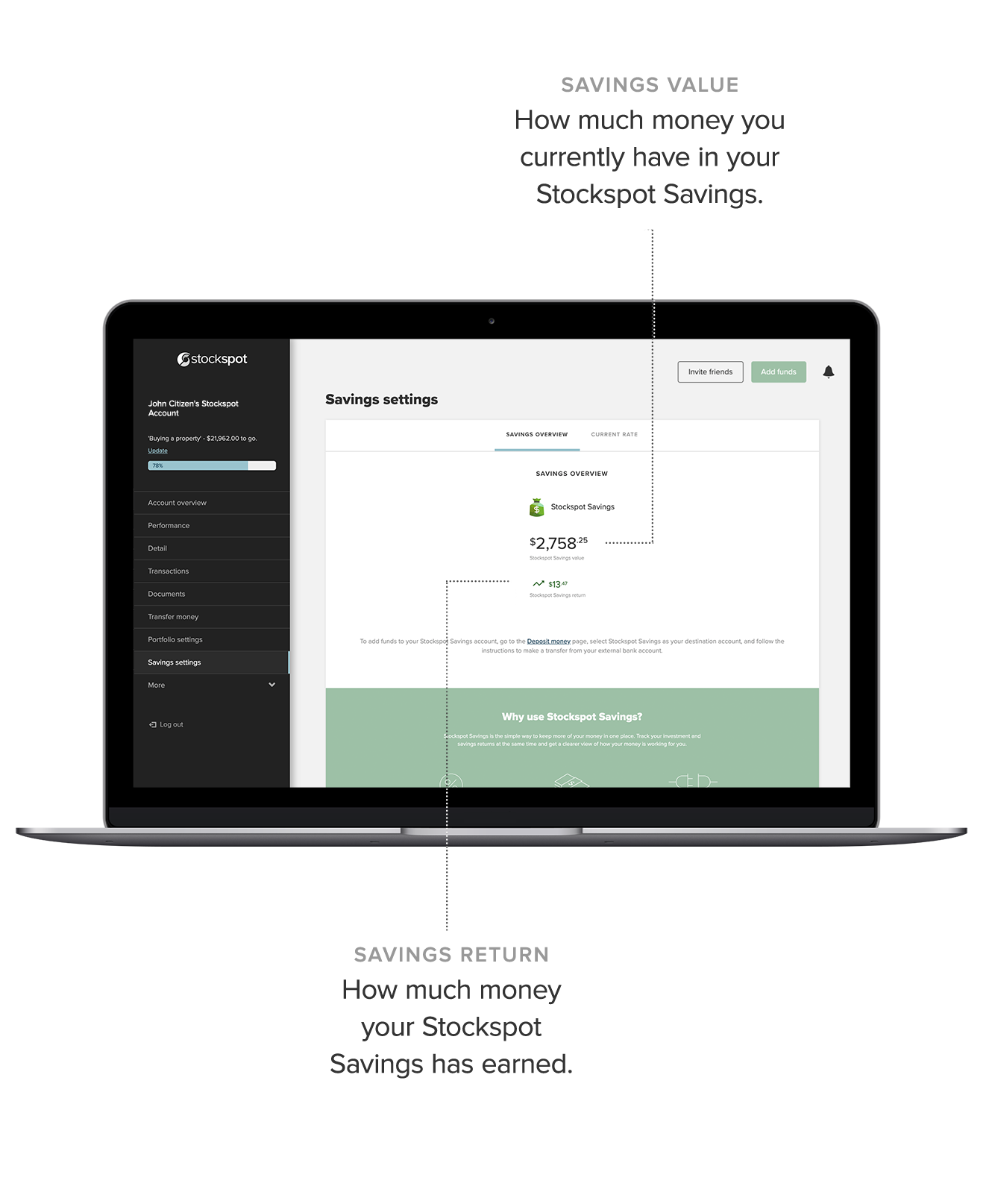 Using your investment dashboard | Stockspot